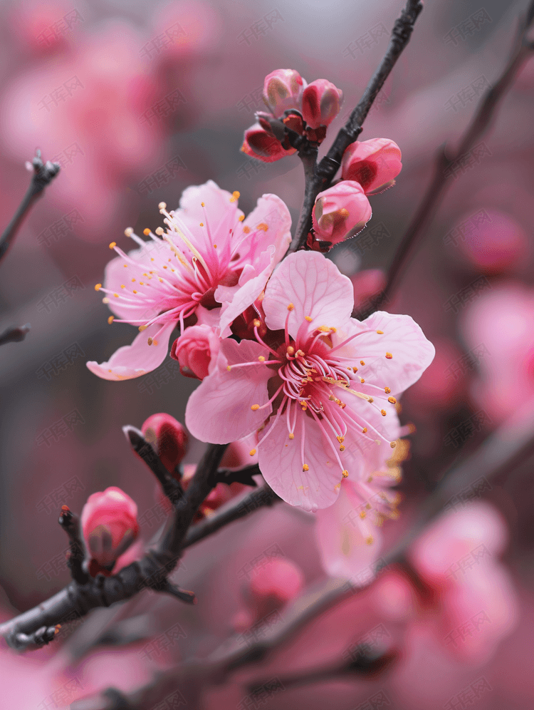 桃花粉色高清摄影大图-千库网