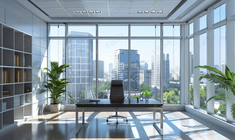 办公室落地窗高清摄影大图-千库网