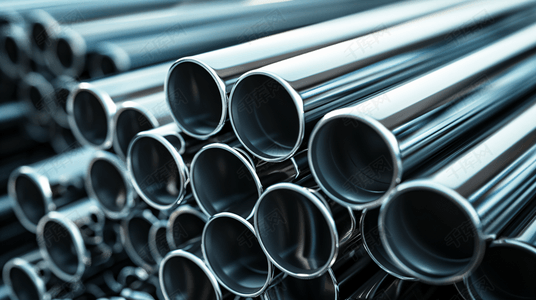 工厂中堆叠的钢管摄影5高清摄影大图-千库网