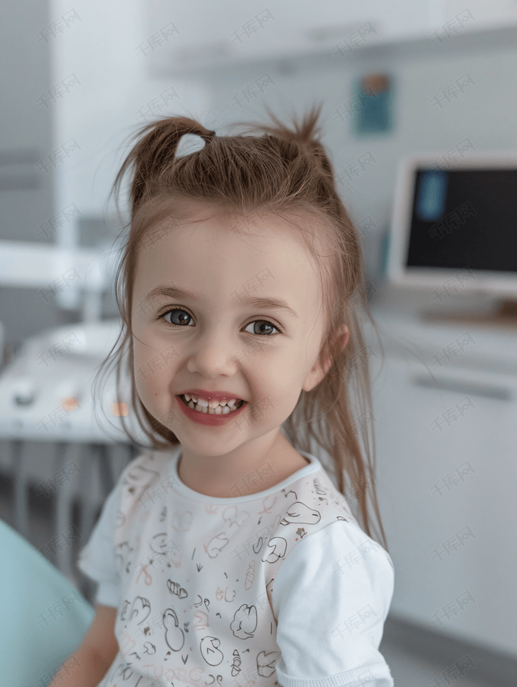 小女孩去牙科诊所看牙高清摄影大图-千库网