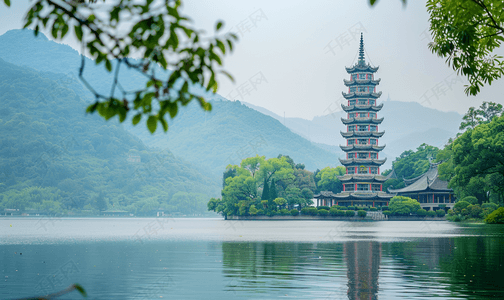 西湖雷锋塔旅游目的地高清摄影大图-千库网