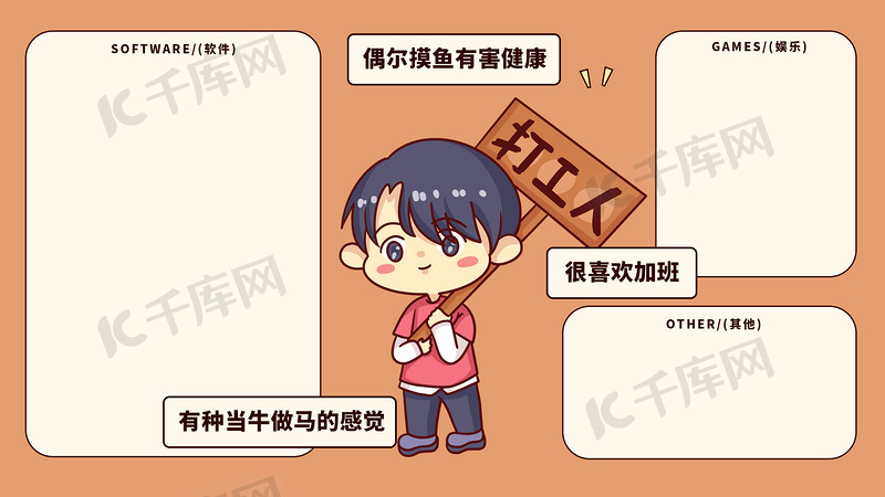 打工人搞笑电脑壁纸图片素材-打工人搞笑电脑壁纸模板图片下载-千库网