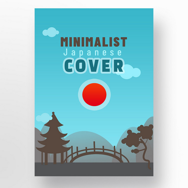 日本风格封面设计日本桥面建筑海报模板下载-千库网