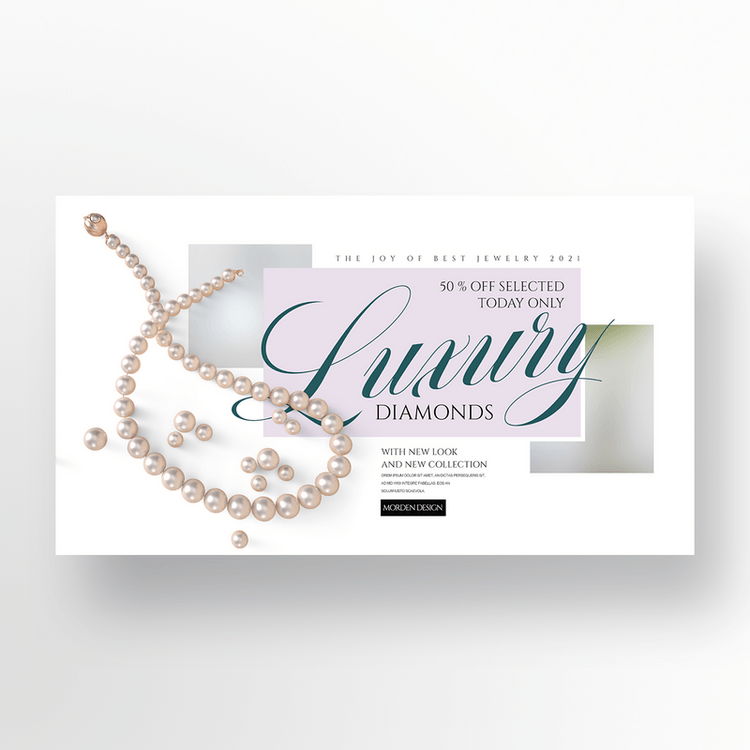 时尚简约珠宝首饰网页横幅海报模板下载-千库网