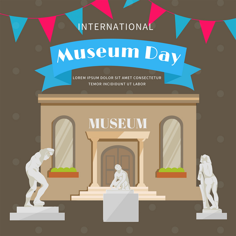 博物馆卡通图片-博物馆卡通素材-博物馆卡通模板图片下载-千库网