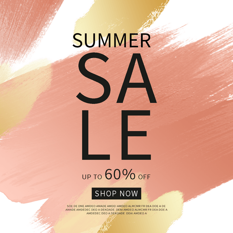 玫瑰金笔刷夏日促销弹窗海报模板下载-千库网