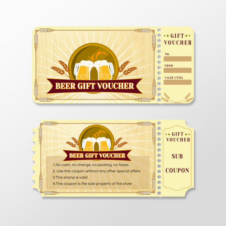 简约大气啤酒折扣券海报模板下载-千库网