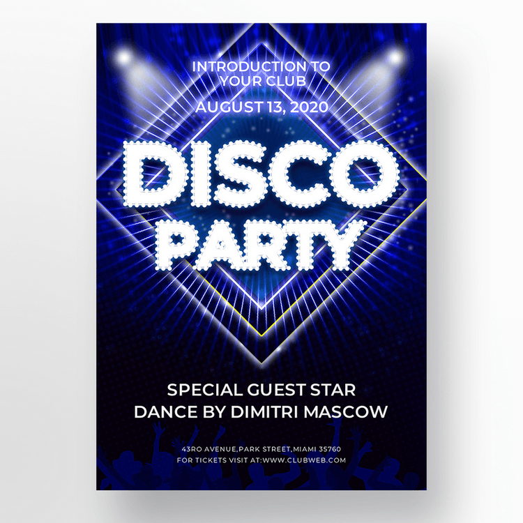 迪斯科俱乐部海报海报模板下载-千库网