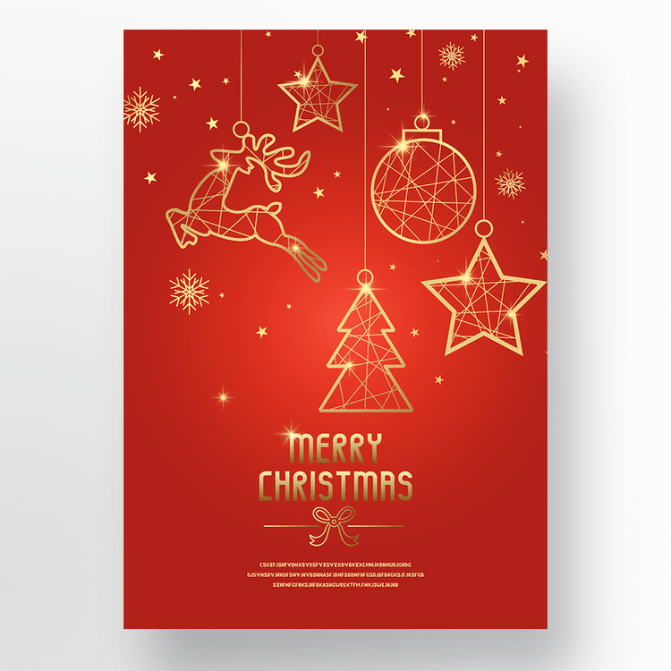 圣诞麋鹿红色海报海报模板下载-千库网
