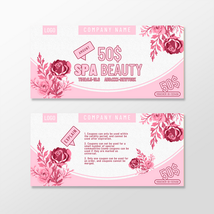 简约spa促销优惠券海报模板下载-千库网