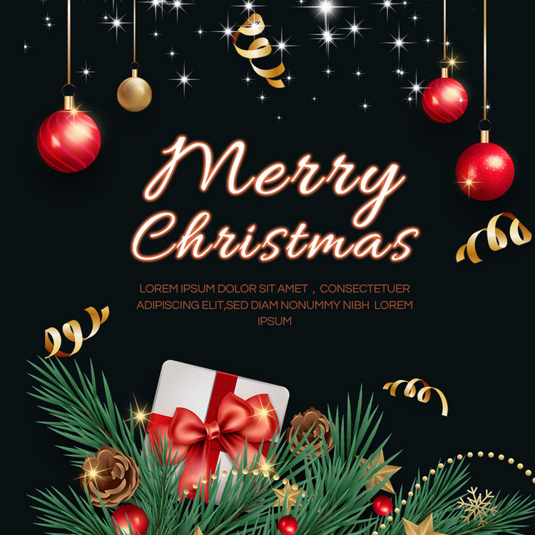 简约传统圣诞节宣传海报模板下载-千库网