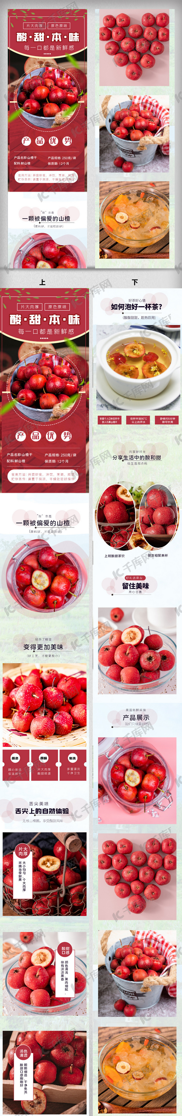 2021年红色水果山楂淘宝手机详情页海报模板下载-千库网