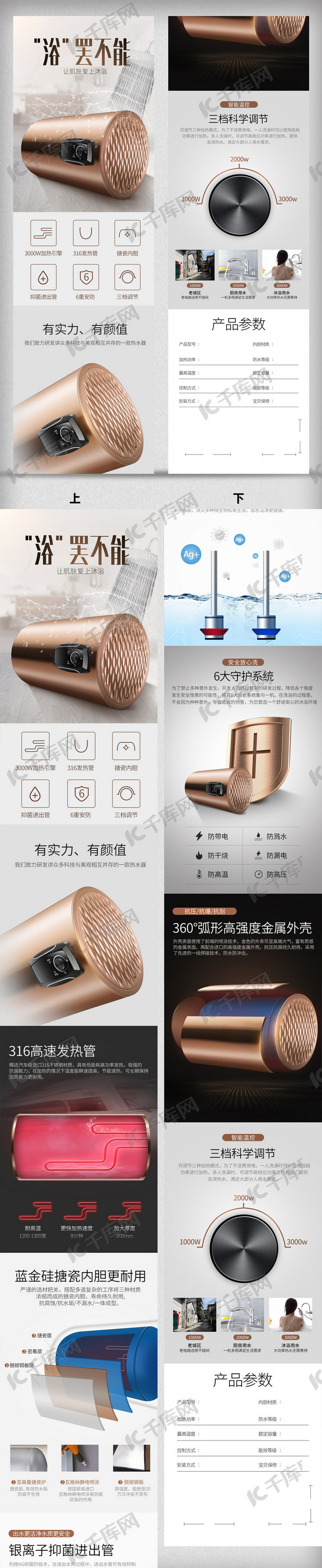 热水器详情页设计海报模板下载-千库网