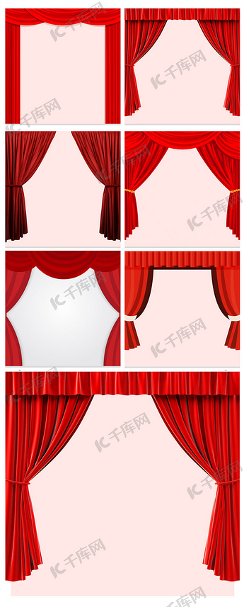红色幕布喜庆主图背景海报模板下载-千库网