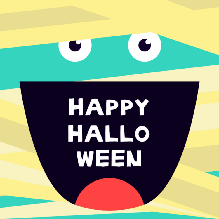 万圣节怪兽黄色海报模板下载-千库网