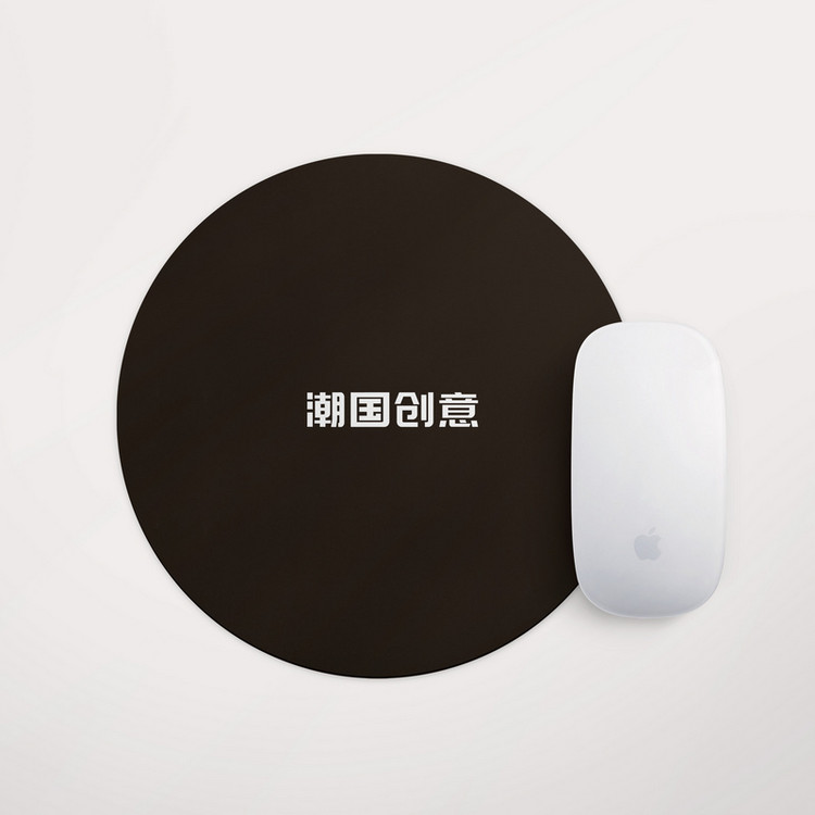圆形鼠标垫文创黑色简约简洁样机海报模板下载-千库网