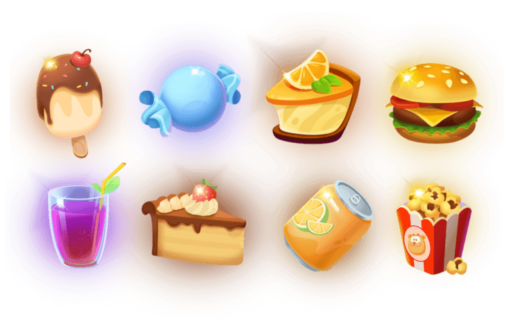 餐饮美食ICON精致质感厚涂设计海报模板下载-千库网