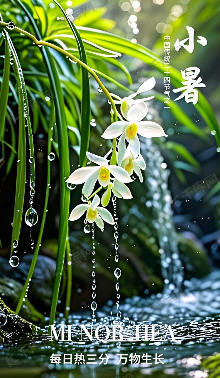 清凉夏日二十四节气小暑节气海报海报模板下载-千库网