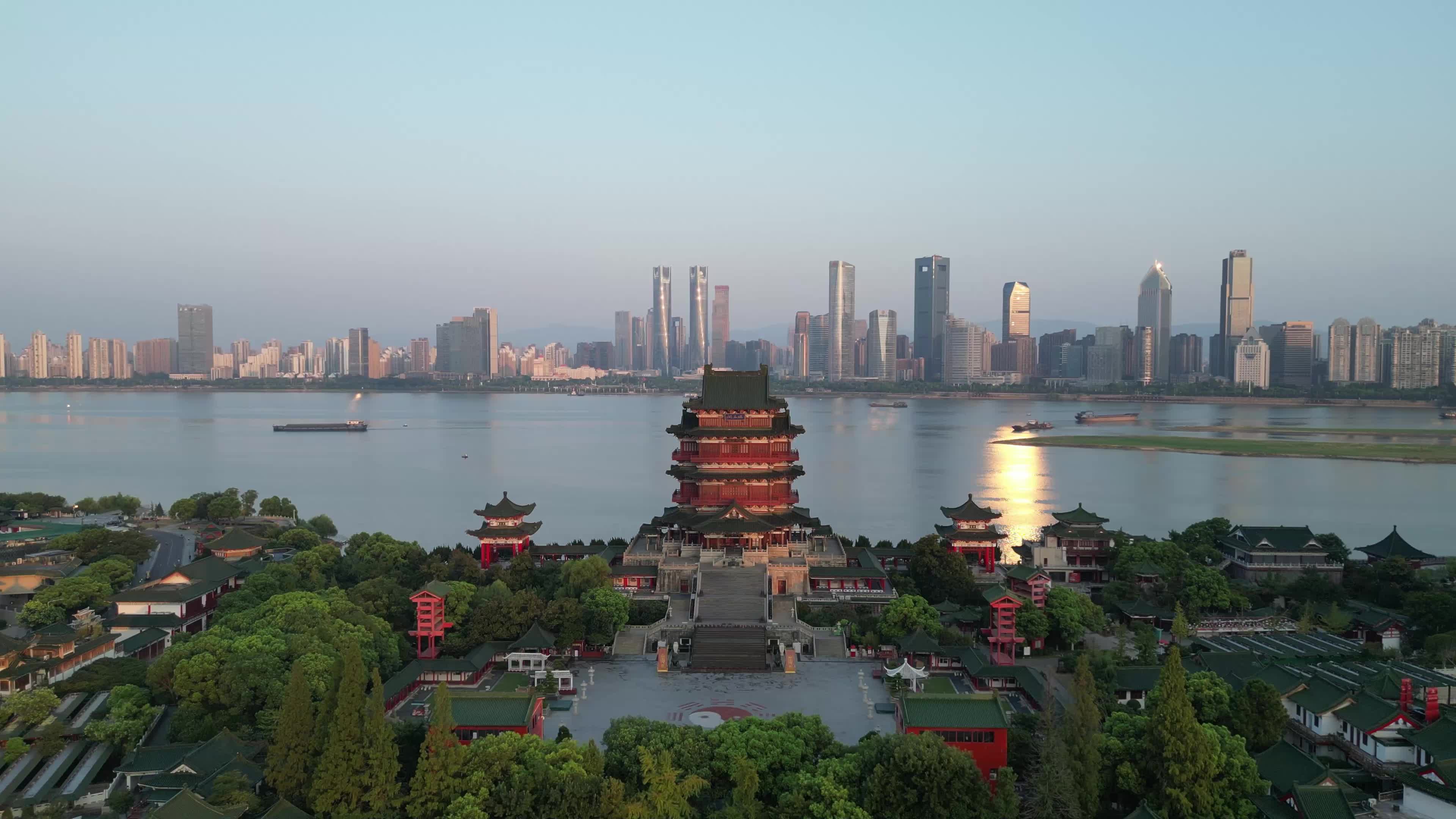 江西南昌滕王阁景区航拍视频实拍视频特效素材-千库网