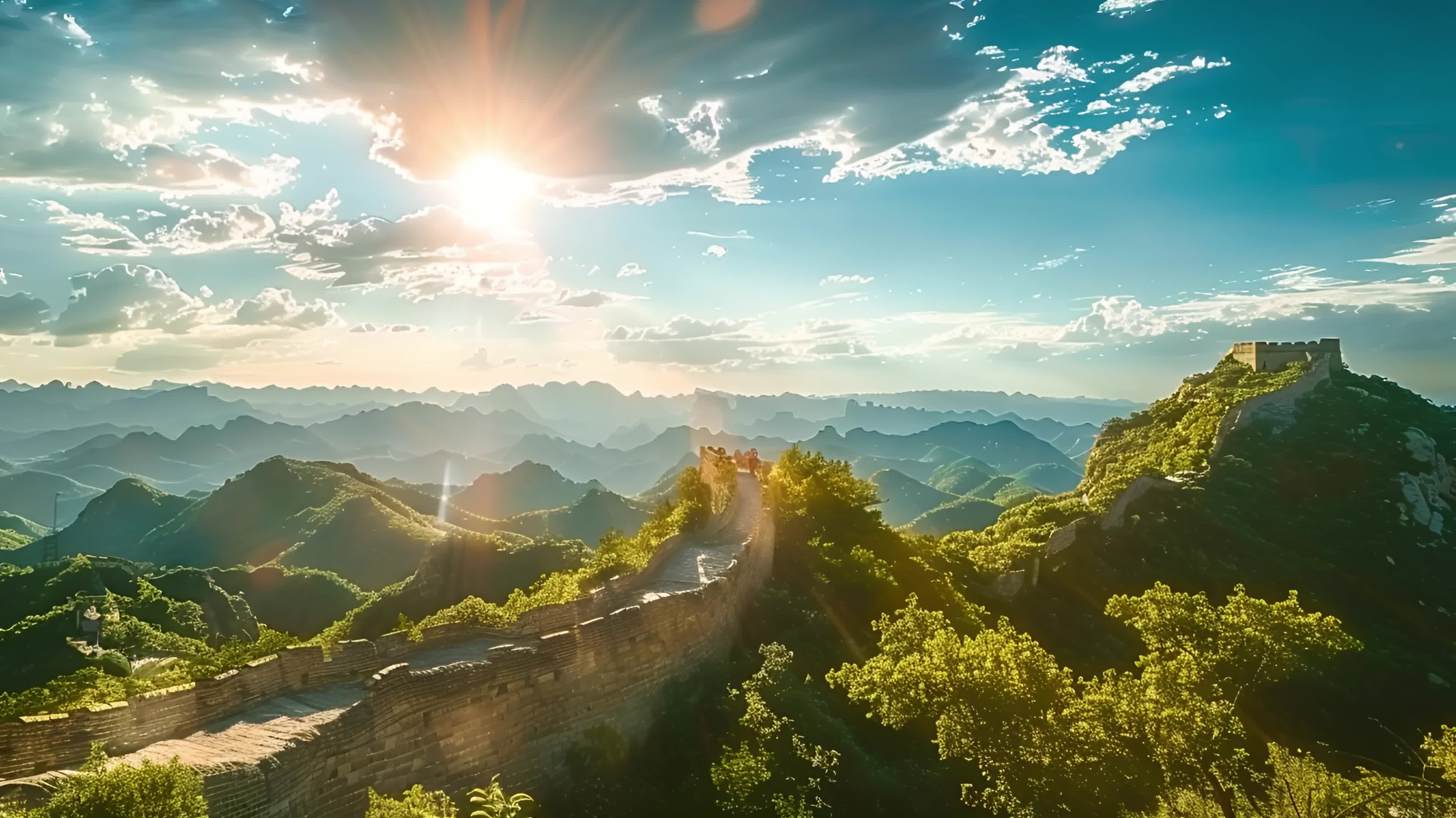 4K航拍万里长城AI视频素材视频特效素材-千库网