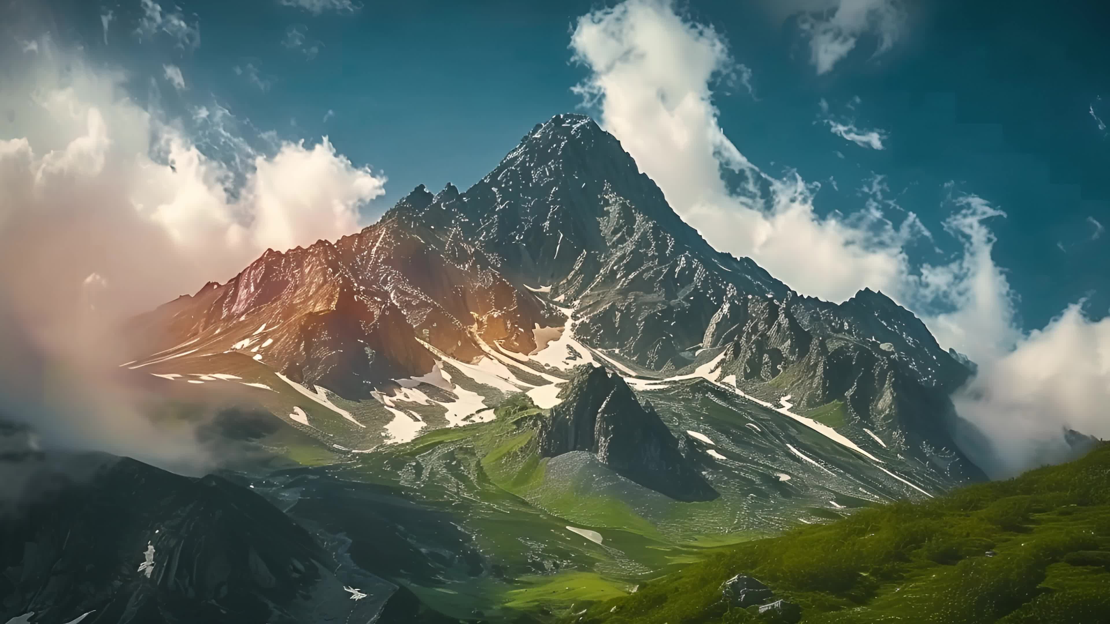 4K航拍高山山川风光自然风景AI视频素材实拍视频素材视频特效素材-千库网