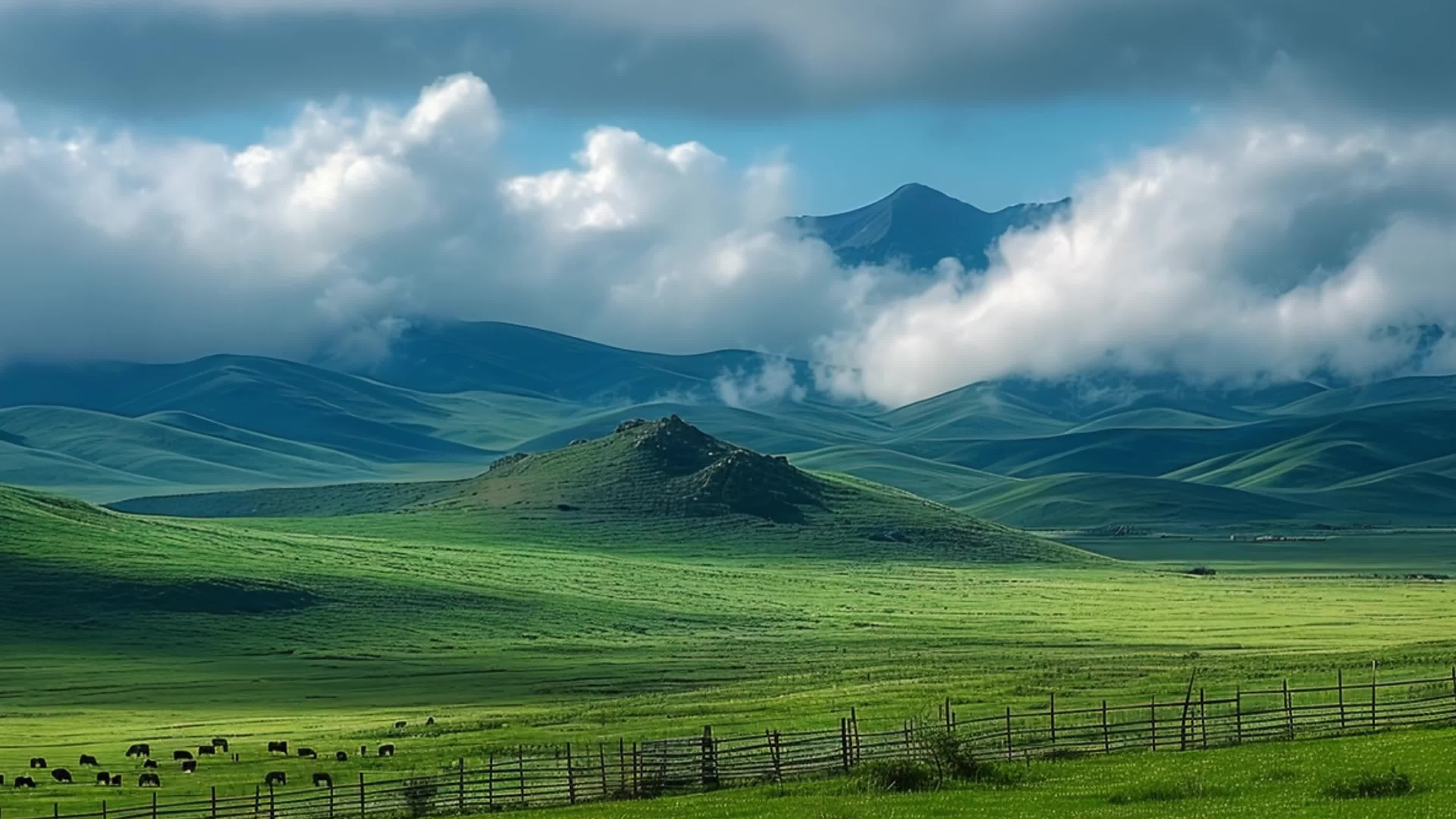 4K高山草原风景素材实拍视频素材视频特效素材-千库网