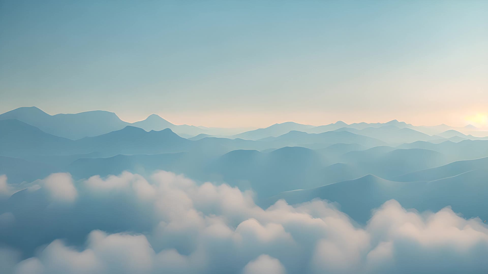 1080P蓝色简约梦幻天空视频背景视频特效素材-千库网
