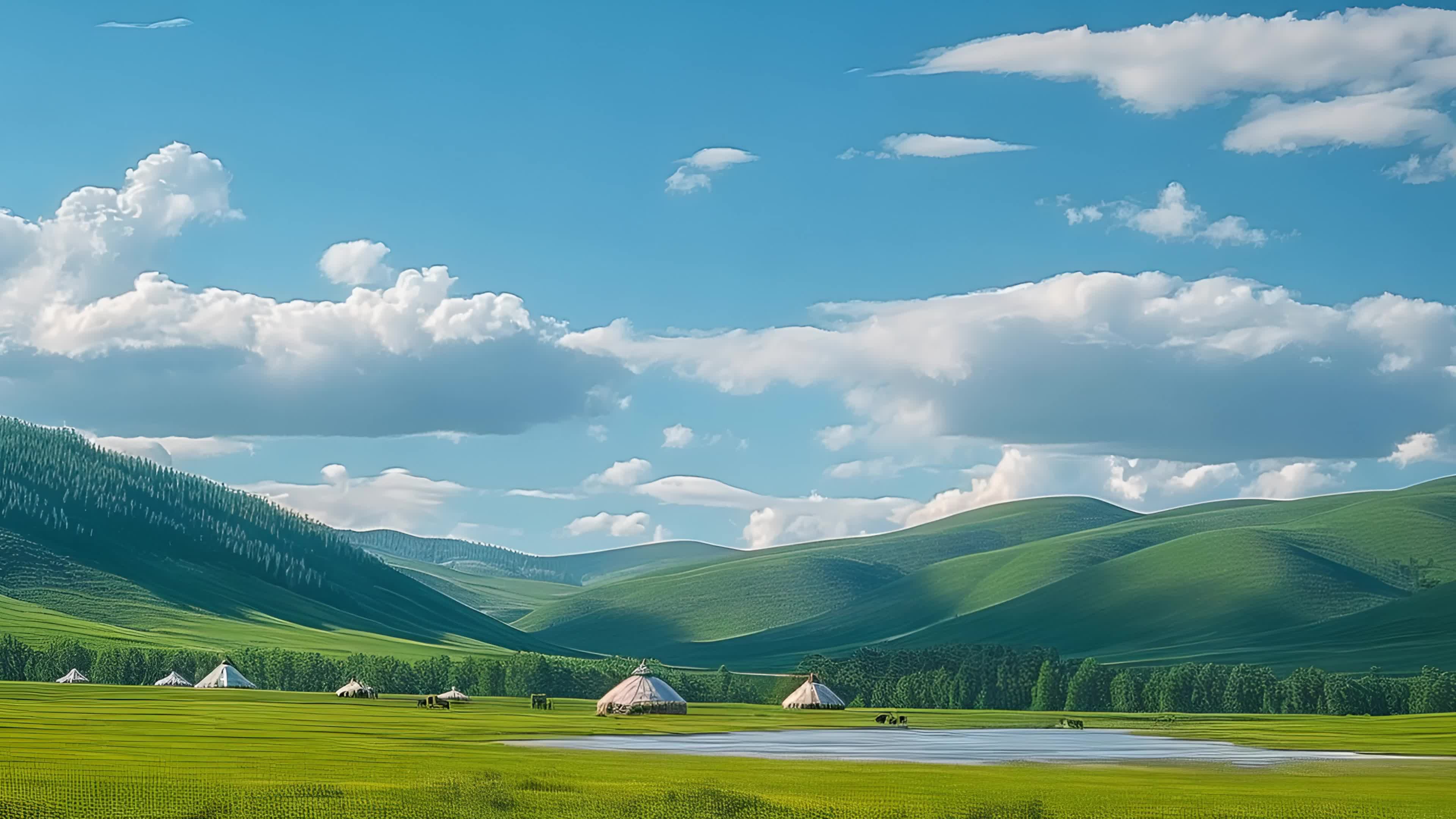 4K文艺小清新蓝天白云壁纸素材实拍素材视频特效素材-千库网