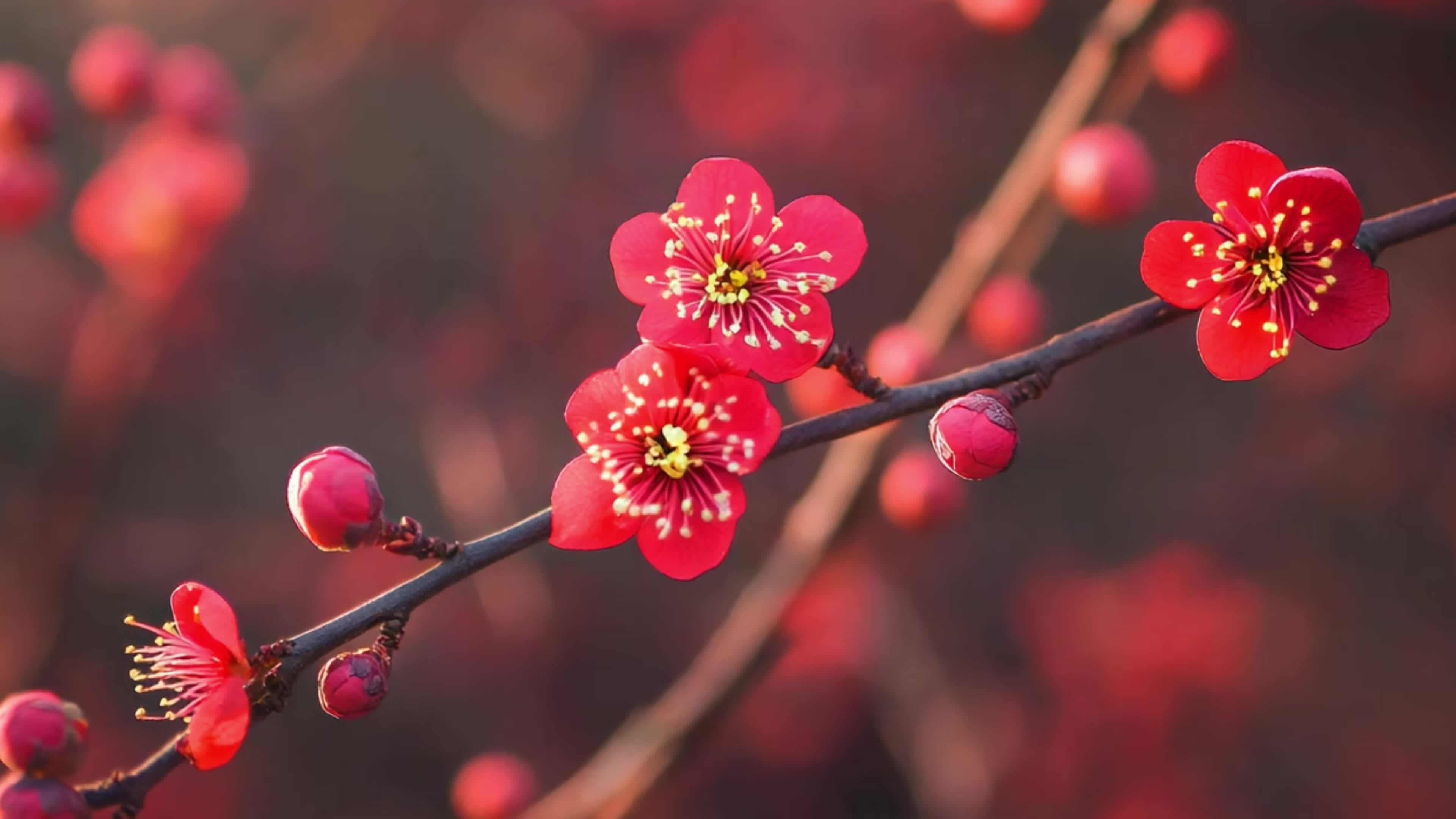 4K冬天的美丽景色雪梅花实拍视频素材视频特效素材-千库网