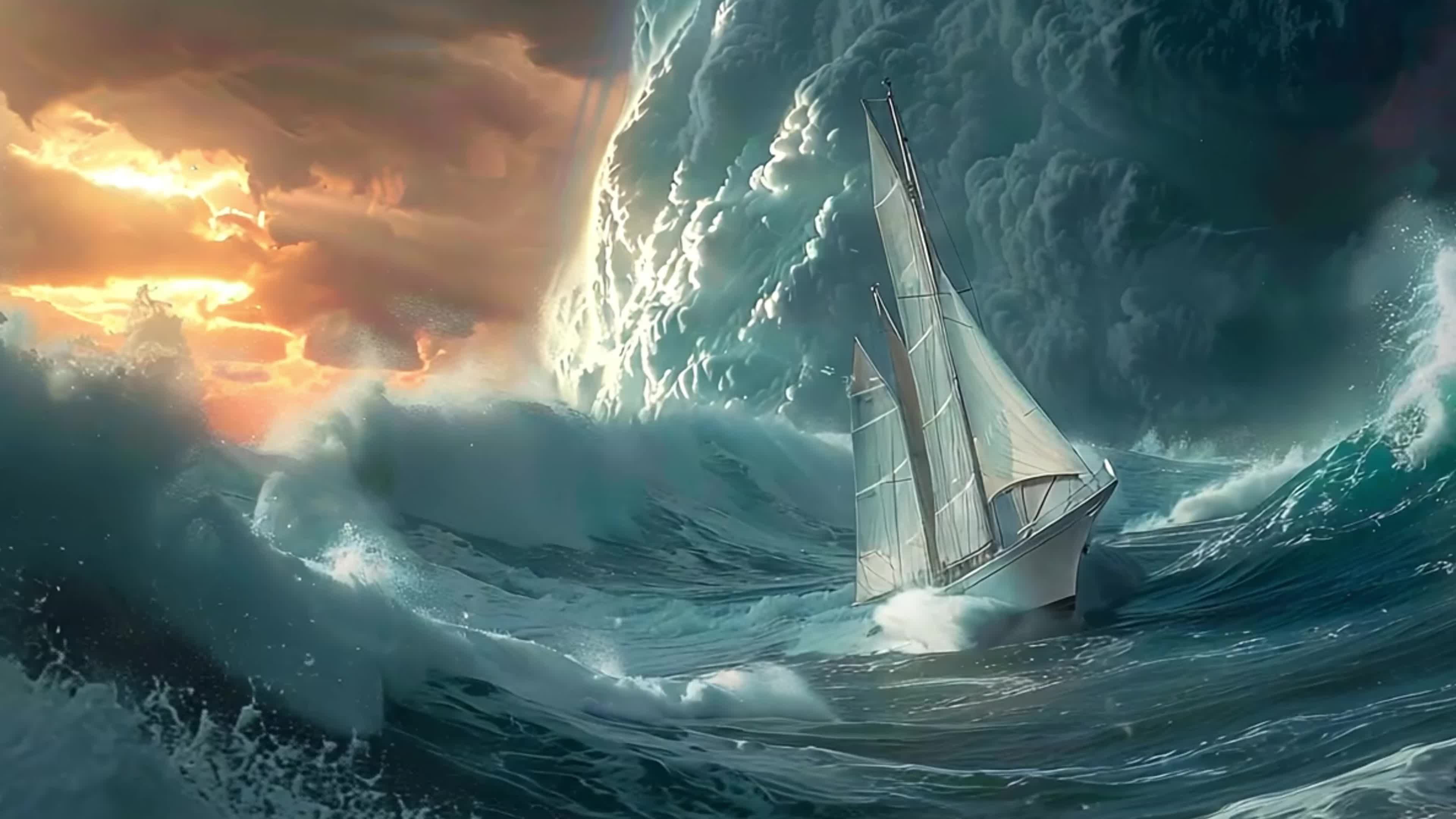 4k海面上前进的船实拍视频素材视频特效素材-千库网