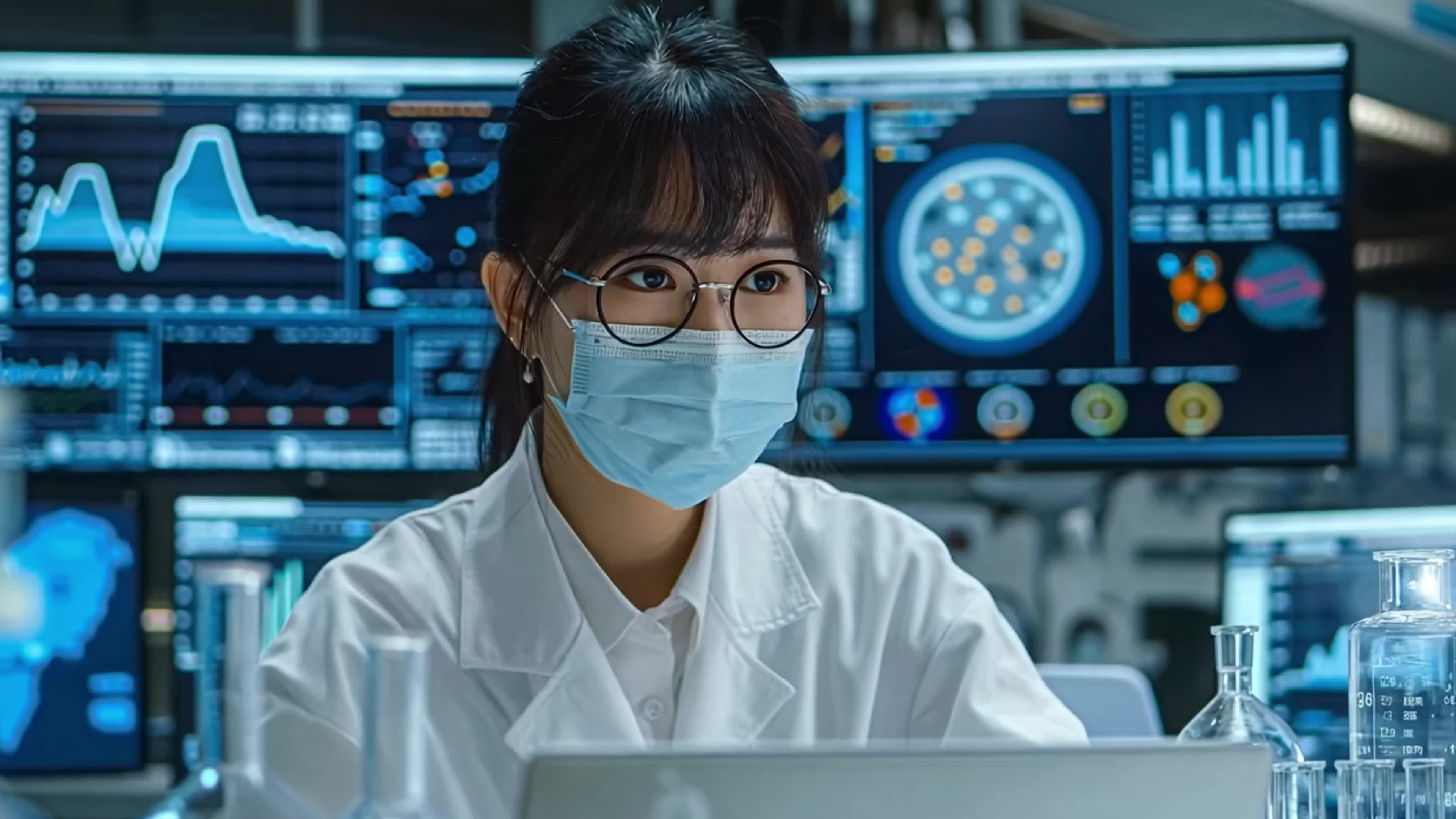 4K科研人员在实验室做实验素材视频实拍视频特效素材-千库网