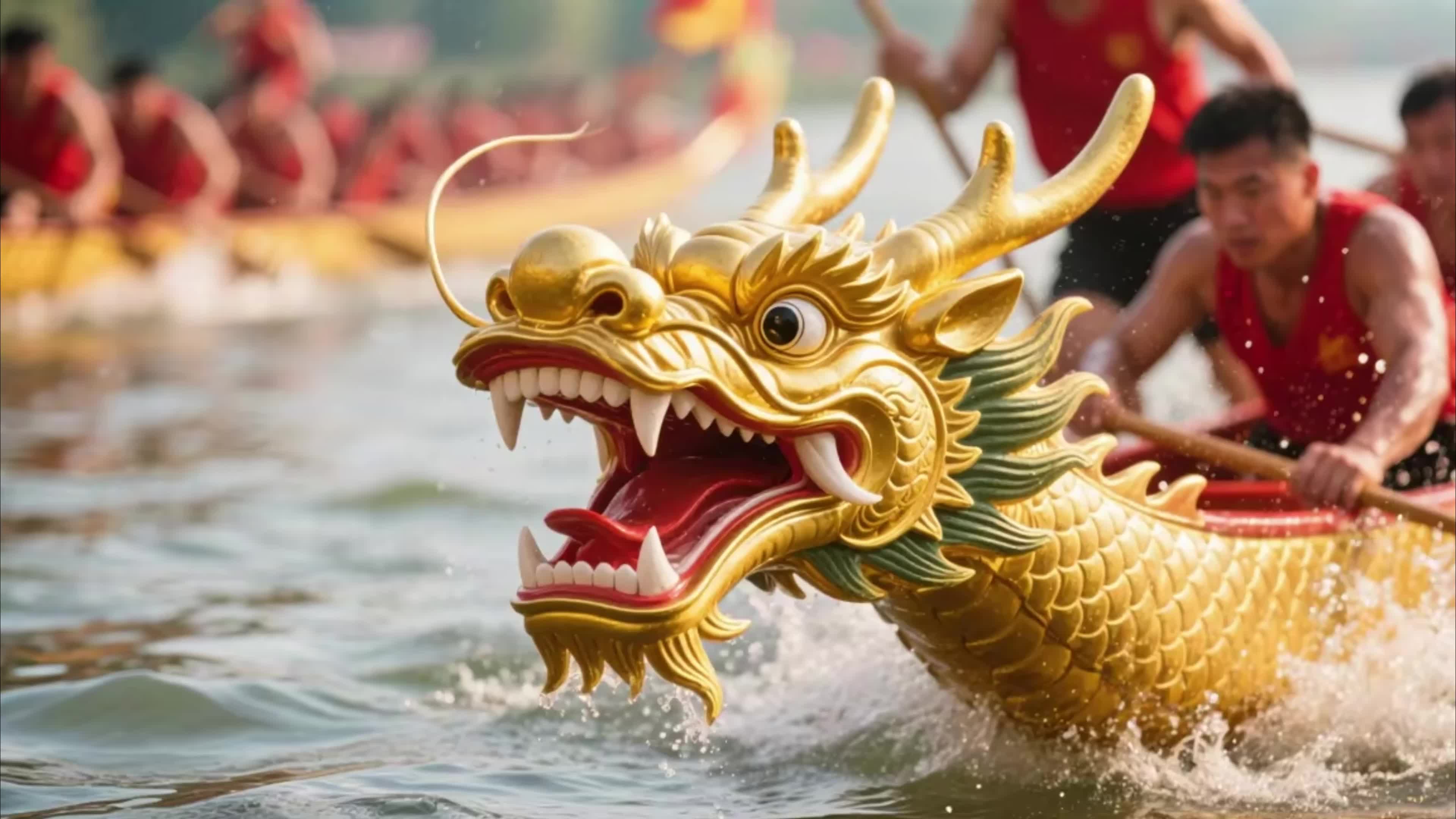 4k端午节赛龙舟传统习俗视频素材视频特效素材-千库网