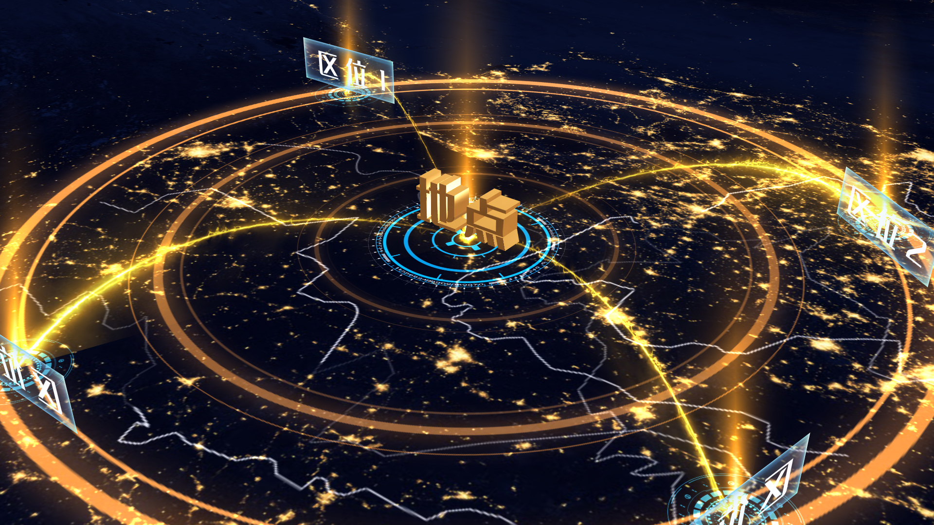 原创简洁三维科技中国全国地图定位信息AE模板视频特效素材-千库网