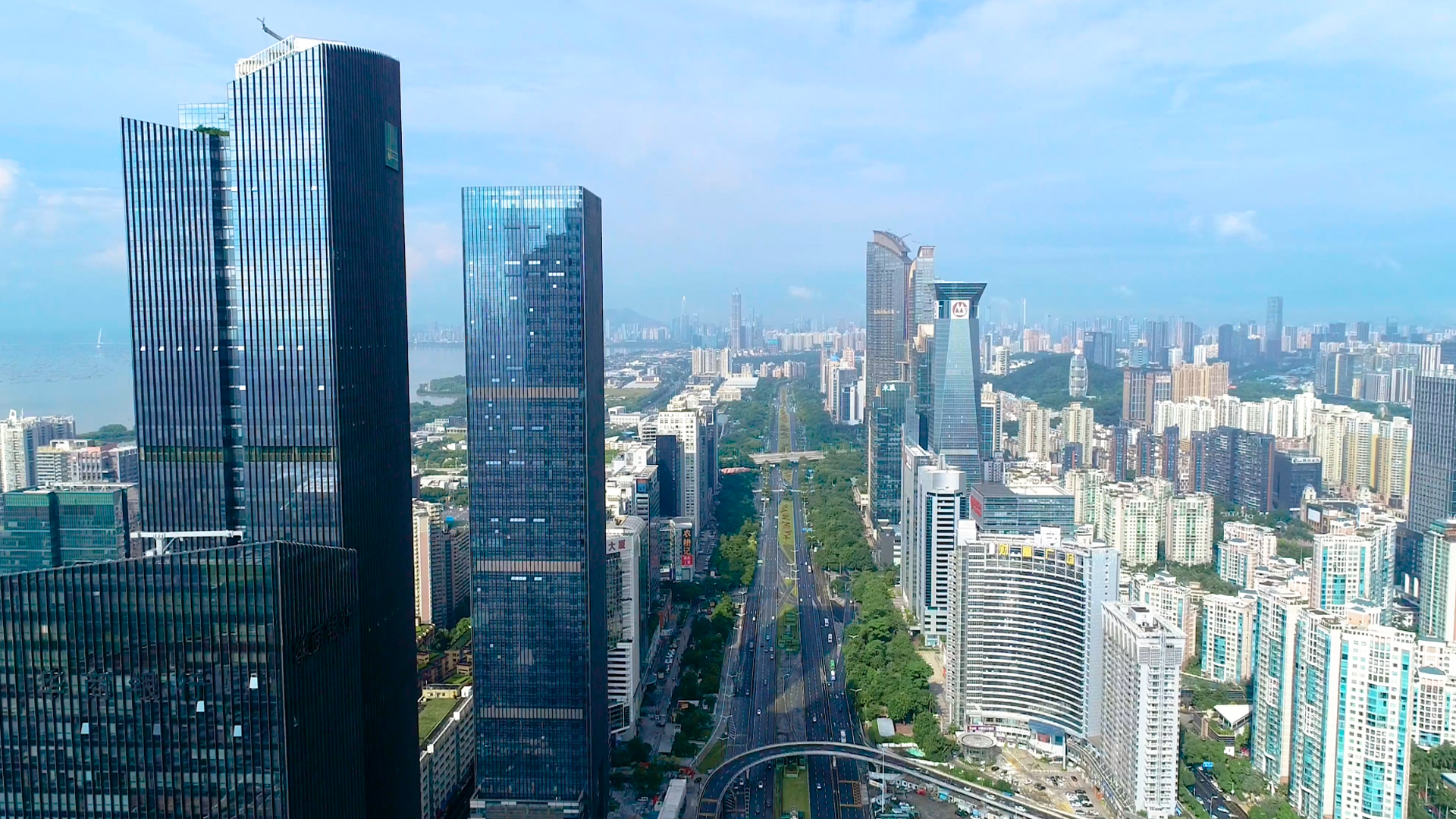 深圳福田区车公庙建筑群航拍4K视频特效素材-千库网