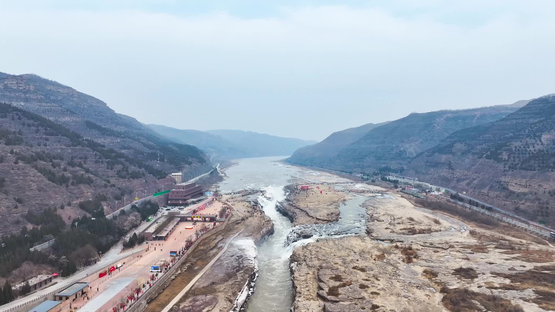 4K航拍壶口瀑布黄河瀑布水流自然旅游景区实拍素材视频特效素材-千库网