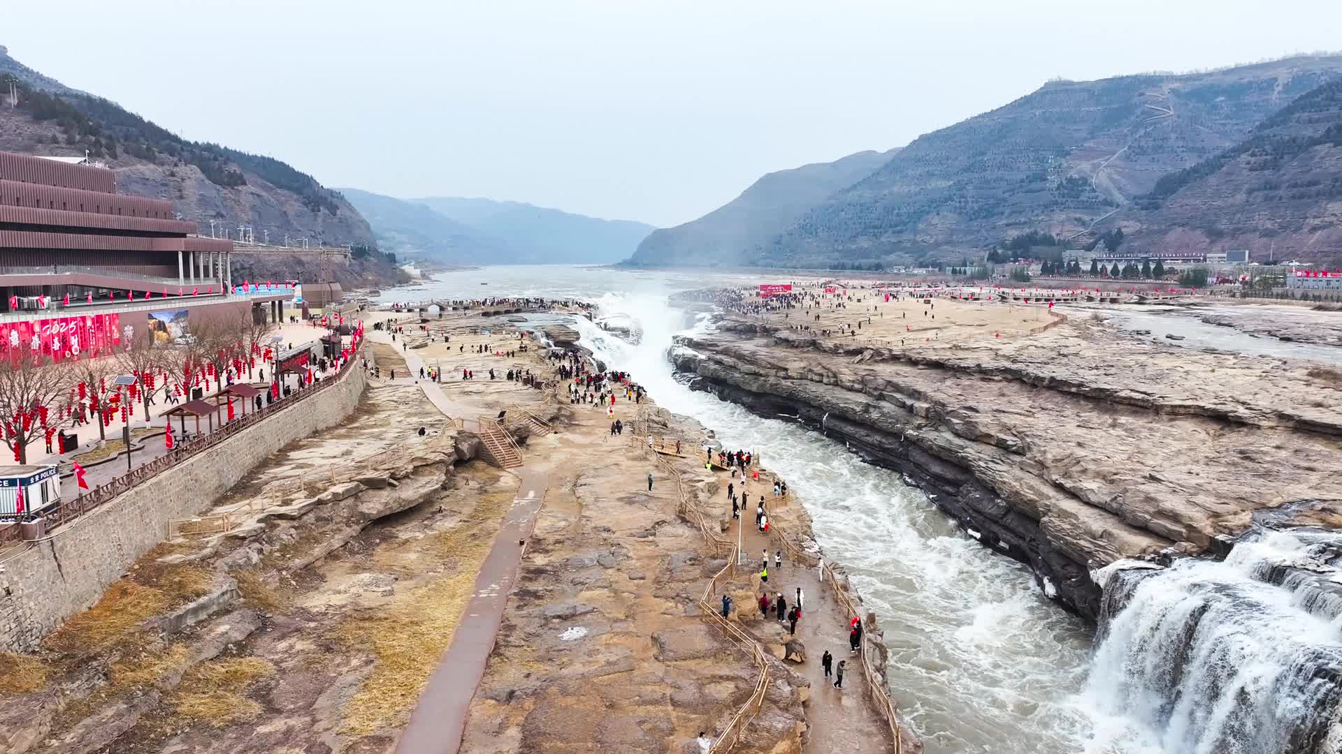 4K航拍壶口瀑布黄河瀑布水流自然旅游景区视频实拍视频特效素材-千库网