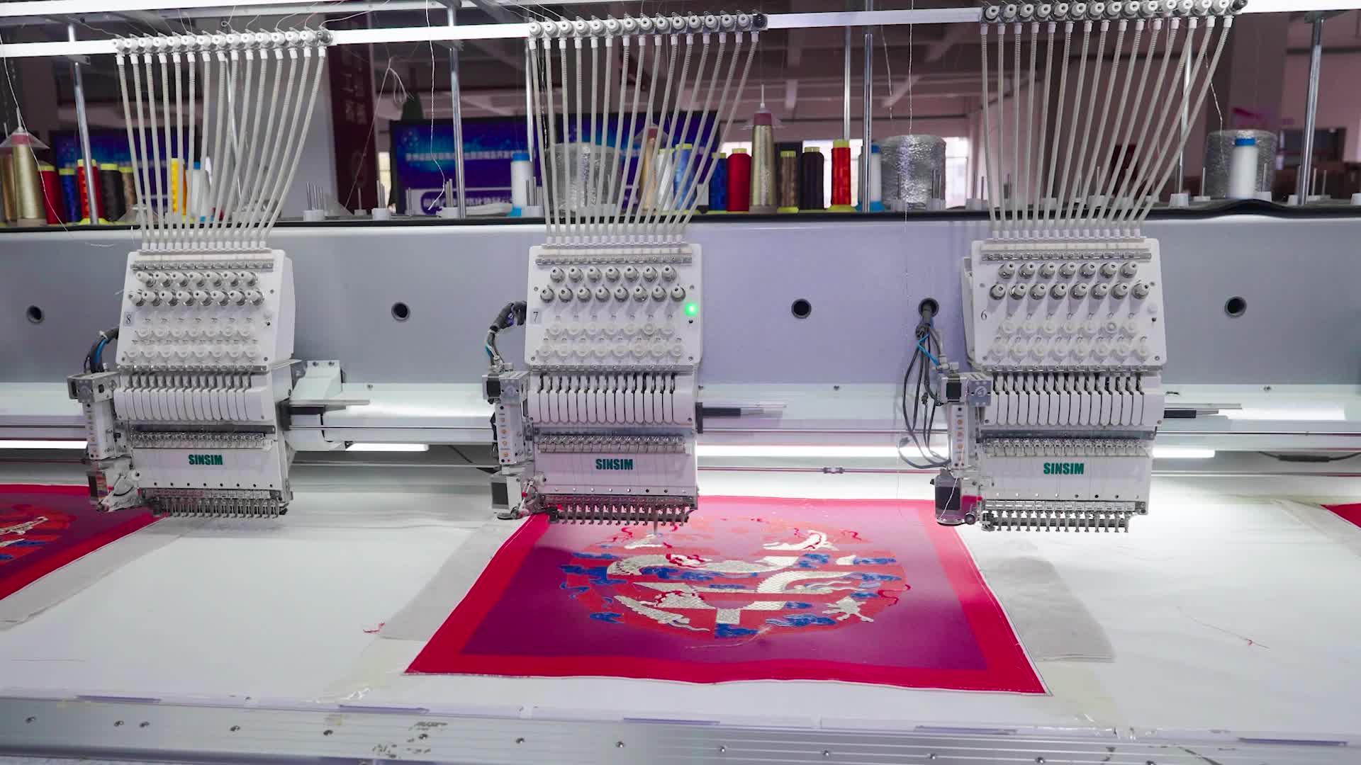 工业生产机绣刺品生产流水线4k实拍视频实拍视频特效素材-千库网