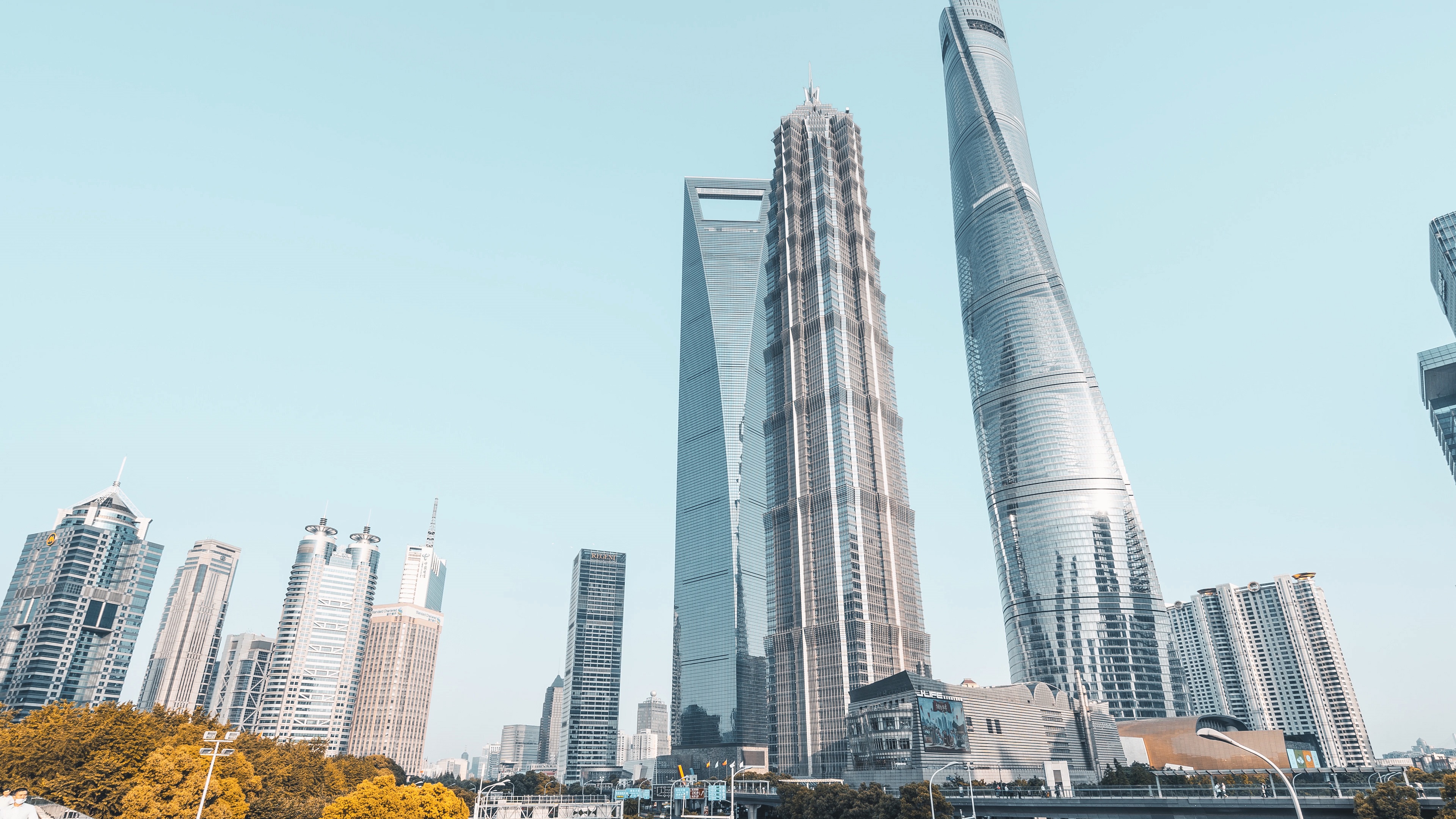 4K航拍上海陆家嘴城市夜景视频特效素材-千库网