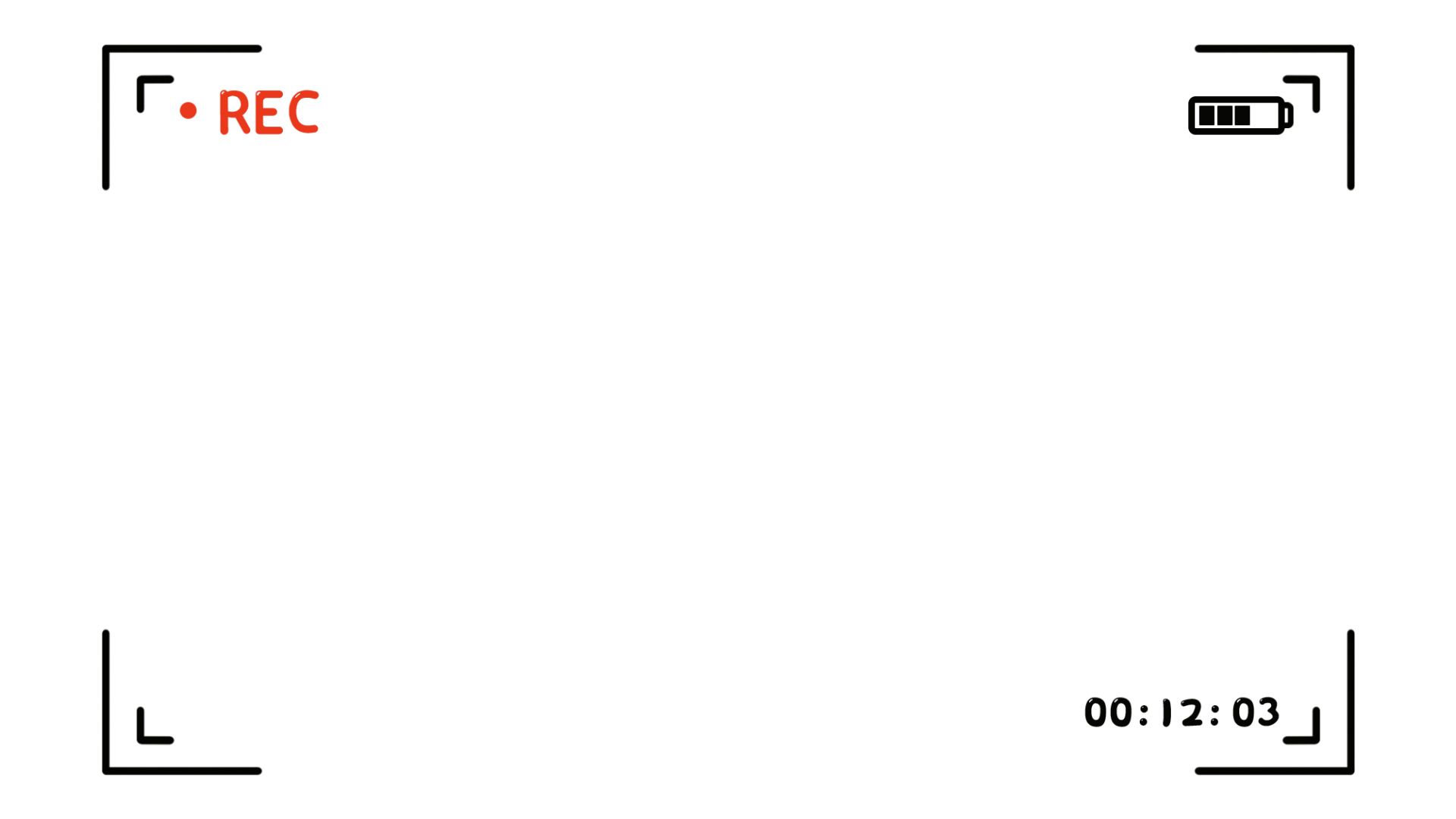 黑色卡通摄影师拍摄视频边框vlog视频特效素材-千库网