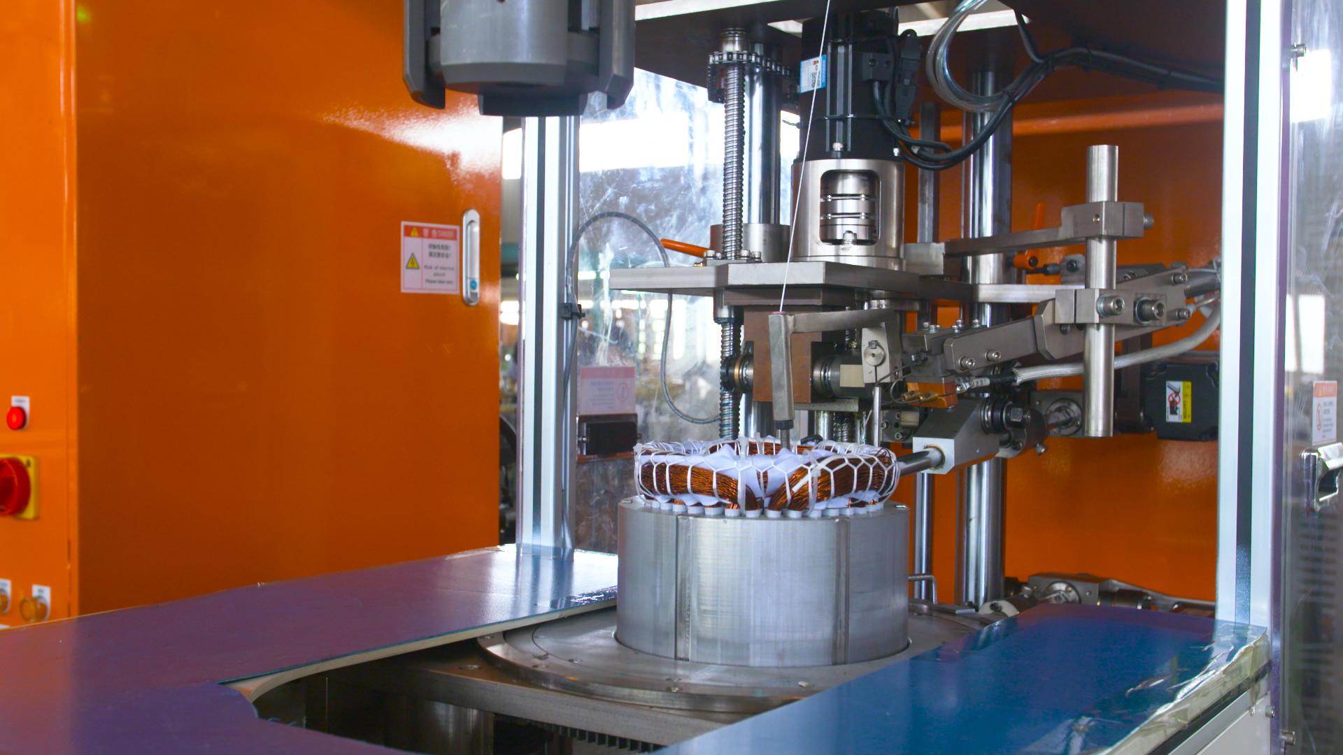 1080P电机生产线自动化机器作业生产近景实拍视频特效素材-千库网