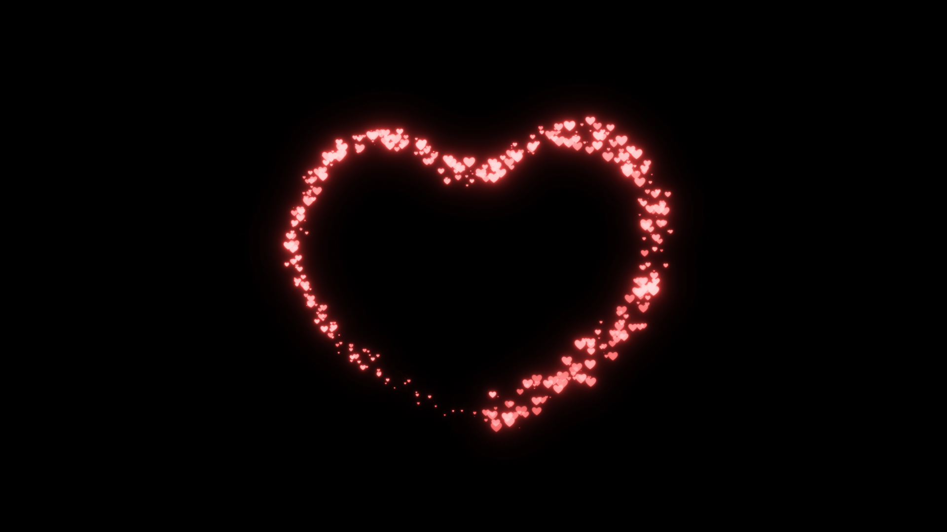 情人节七夕粉红色爱心形烟花发光粒子装饰视频特效素材-千库网