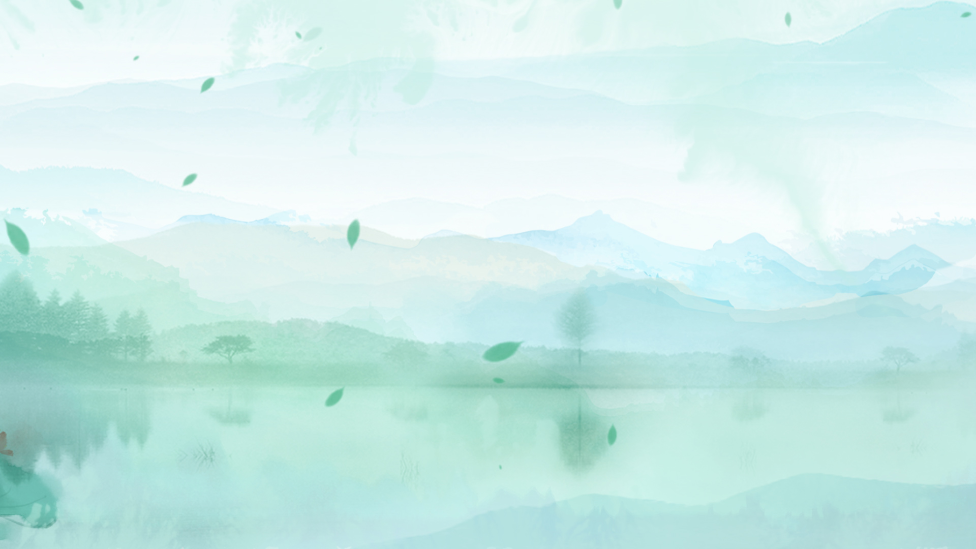 古风水墨清新绿色清明节水墨画背景视频视频特效素材-千库网