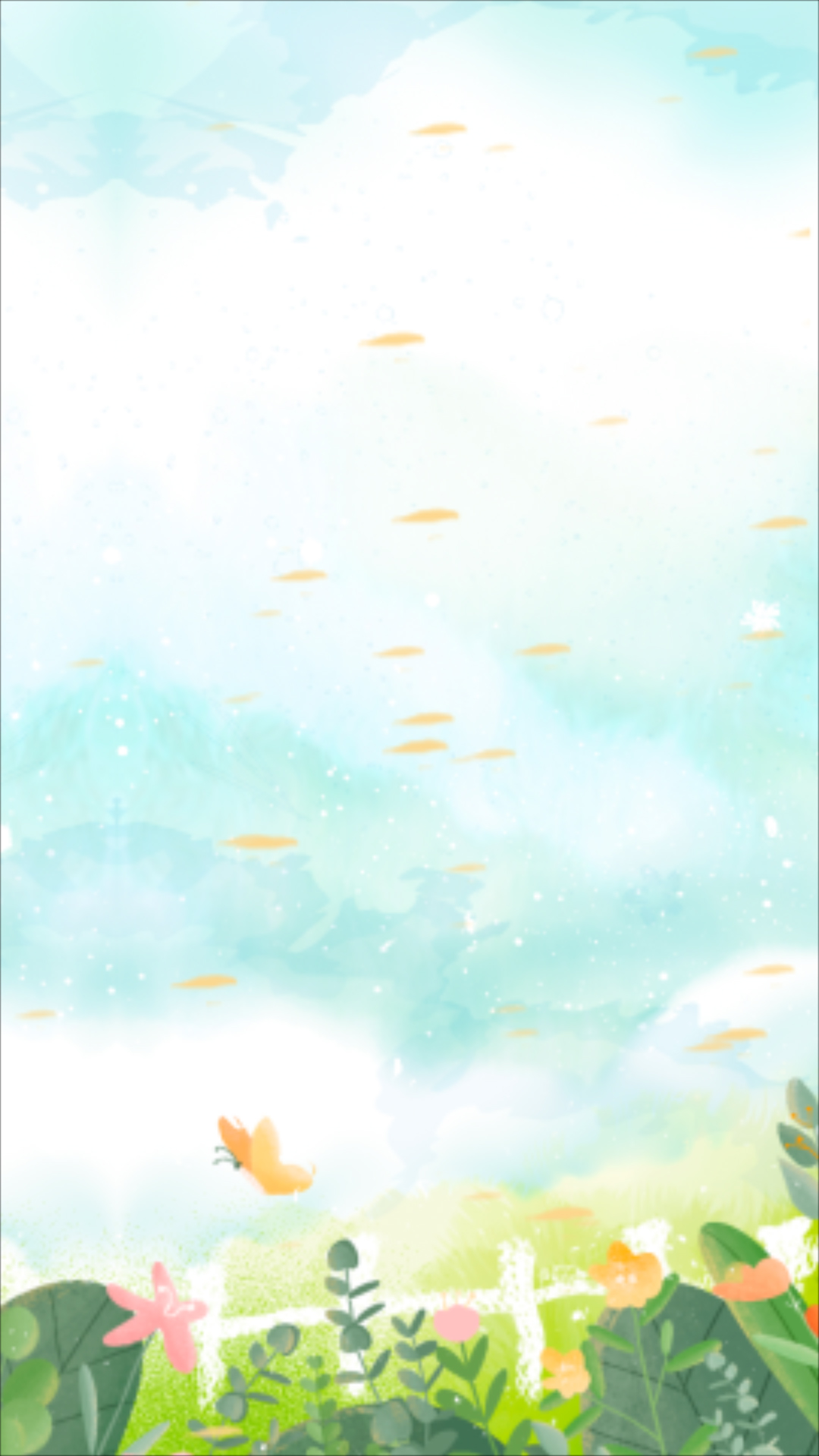 竖屏夏天夏季花草蓝天清新风景竖版动态背景视频特效素材-千库网