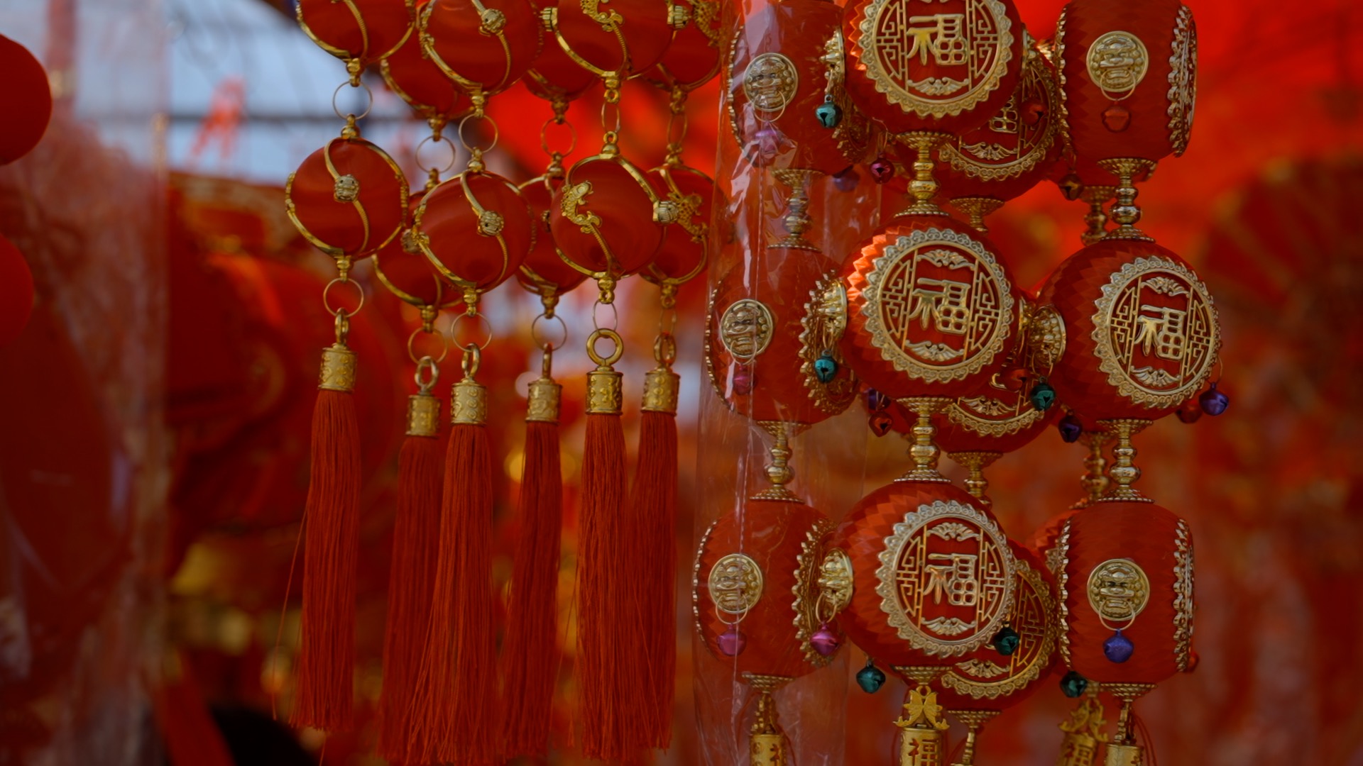 新年年货大街空镜头实拍视频1080视频特效素材-千库网