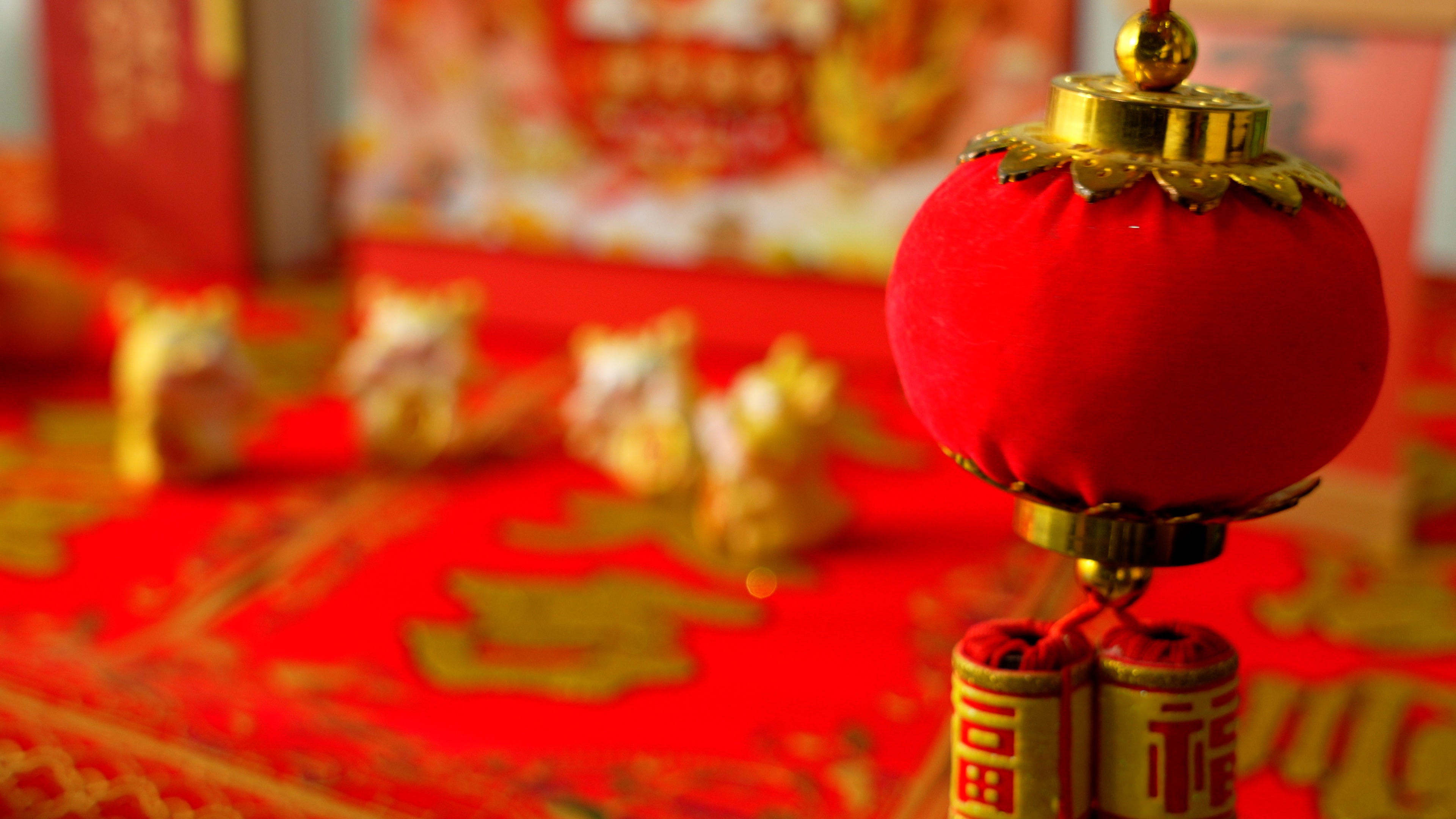 唯美新年红灯笼实拍视频4k视频特效素材-千库网