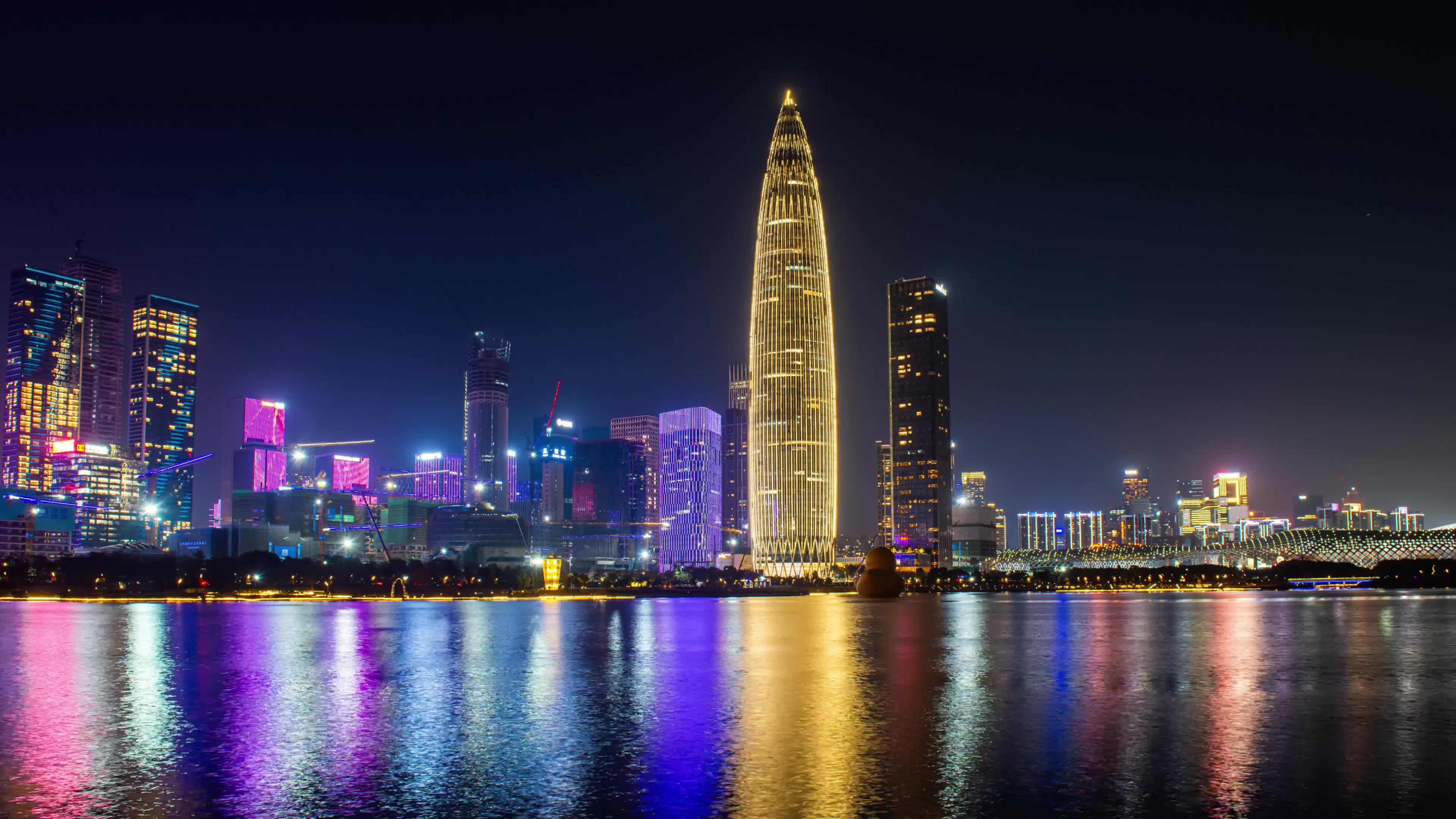 深圳城市标志性建筑夜景延时摄影实拍视频素材视频特效素材-千库网