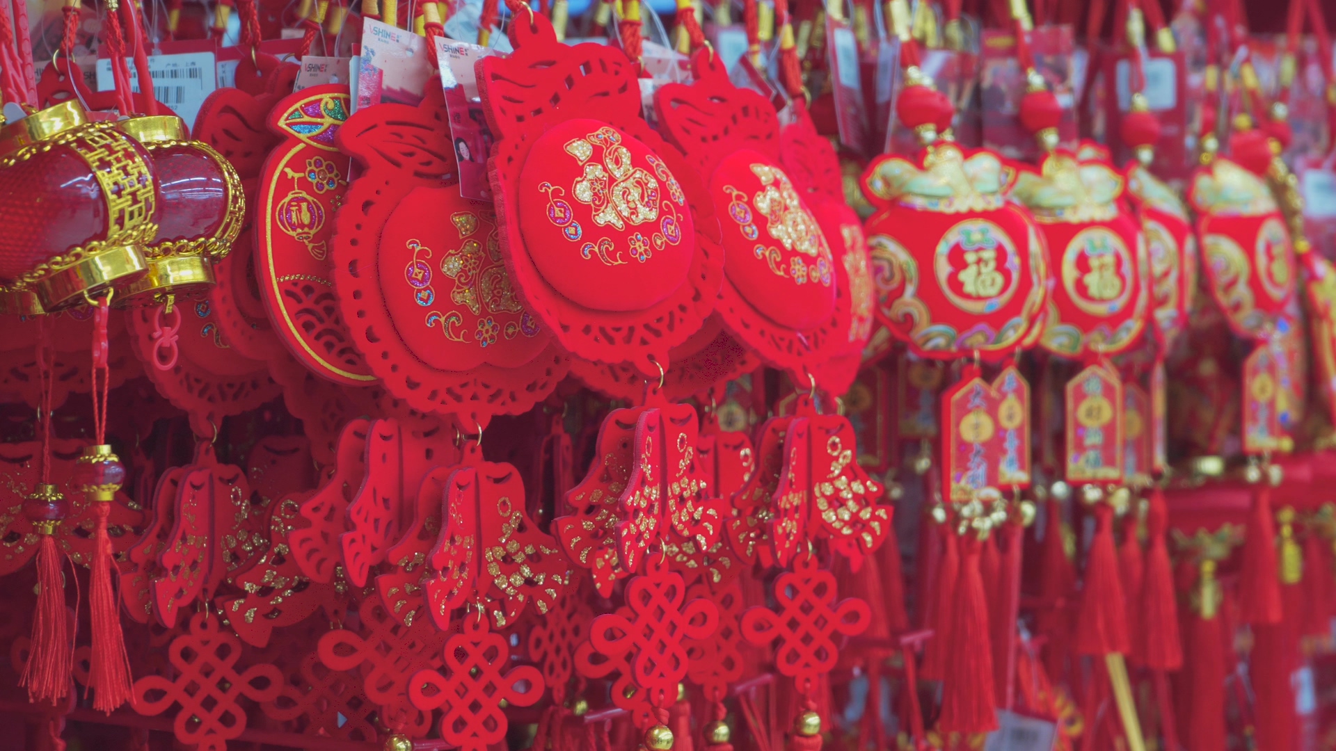 4K实拍春节氛围集市年货新年挂饰年味视频素材视频特效素材-千库网
