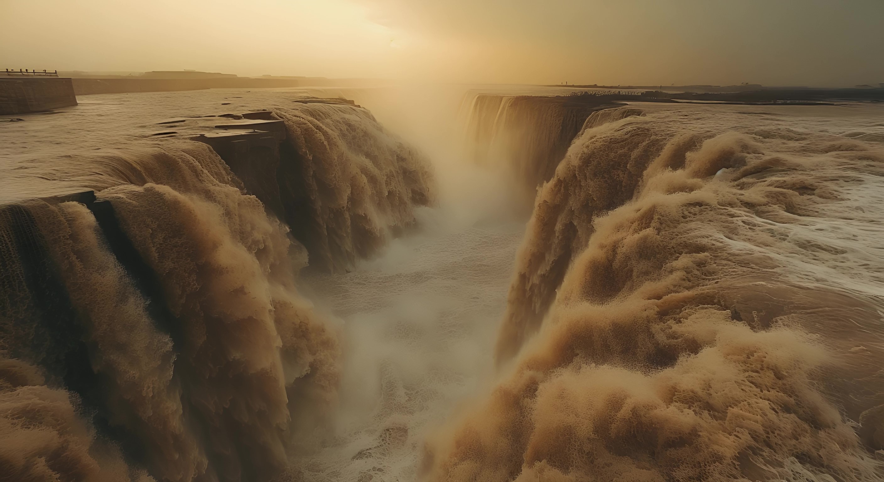 黄河壶口瀑布河水奔腾自然景观AI视频素材视频特效素材-千库网