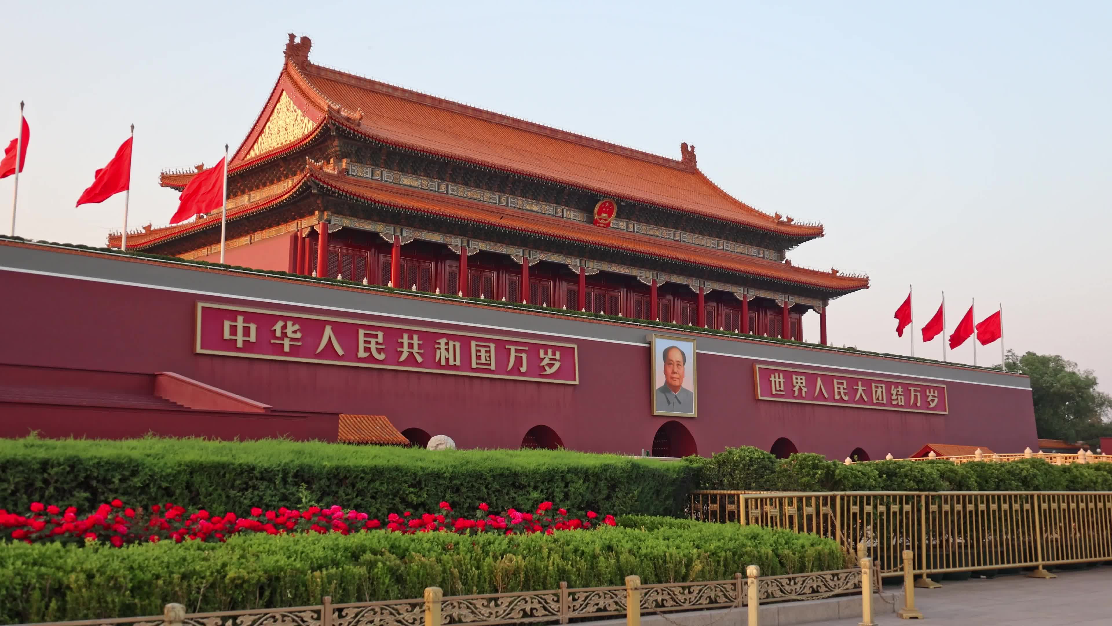 4k北京地标天安门广场城楼视频实拍视频特效素材-千库网