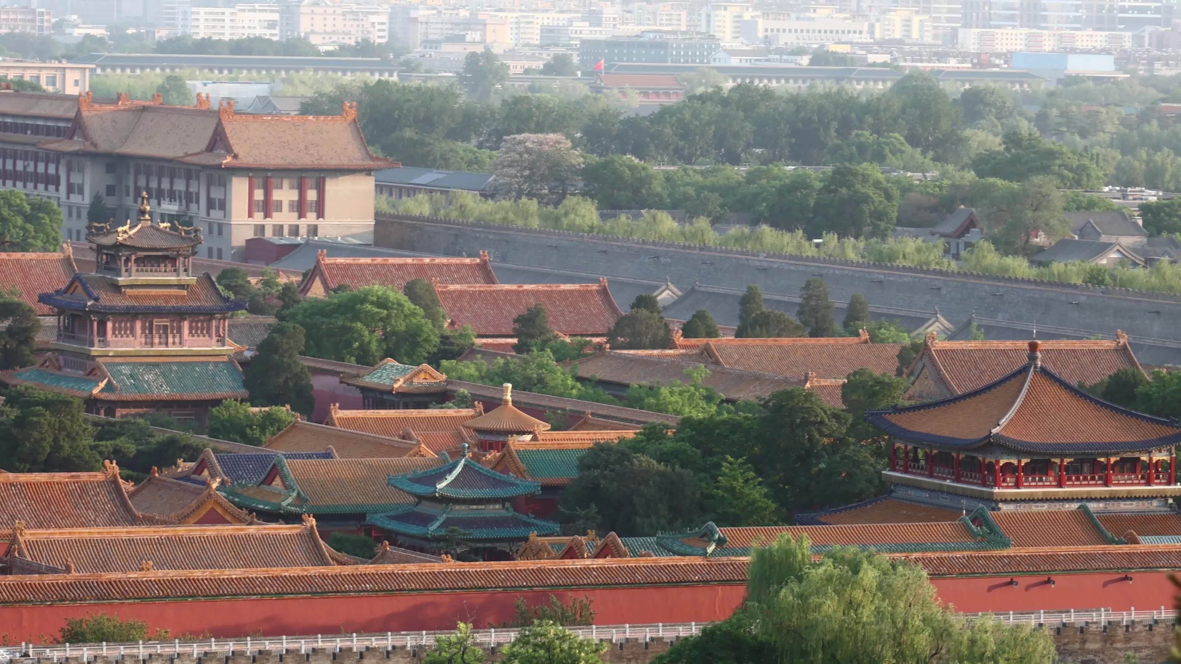 4k北京故宫博物院故宫全景实拍素材视频特效素材-千库网